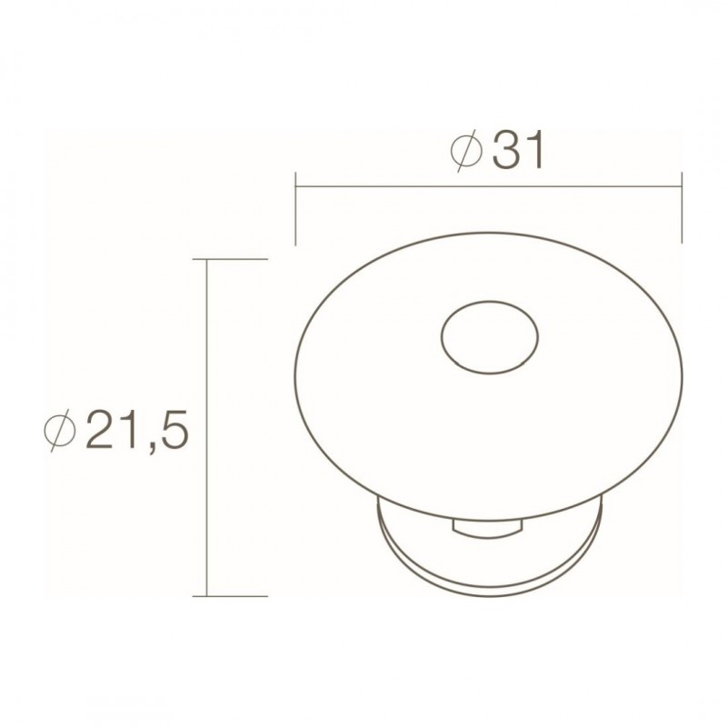 Knop Rond zon 30mm Gebruineerd knop-rond-zon-30mm-gebruineerd
